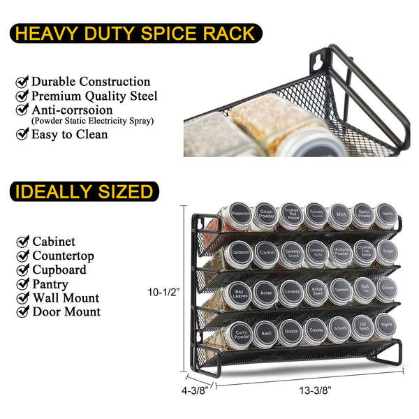 SpaceAid® Cabinet Spice Rack Organizer Space Saving Wire Metal Spice O