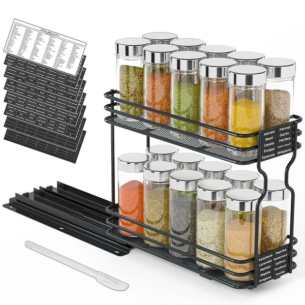 SpaceAid® Pull Out Spice Rack Heavy Duty Slide Out Spice Cabinet Organ